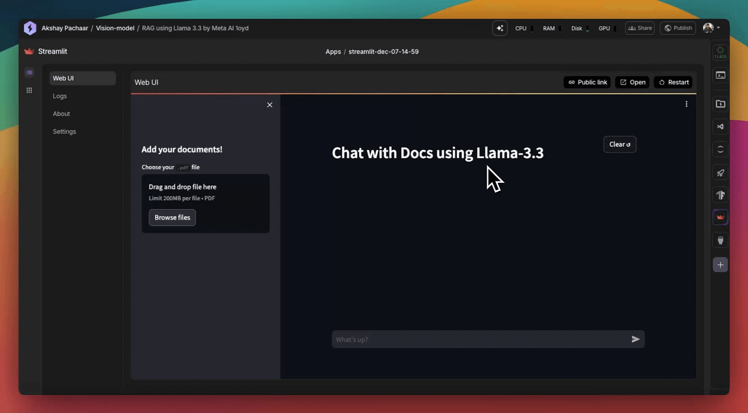 Building a RAG app using Llama-3.3
